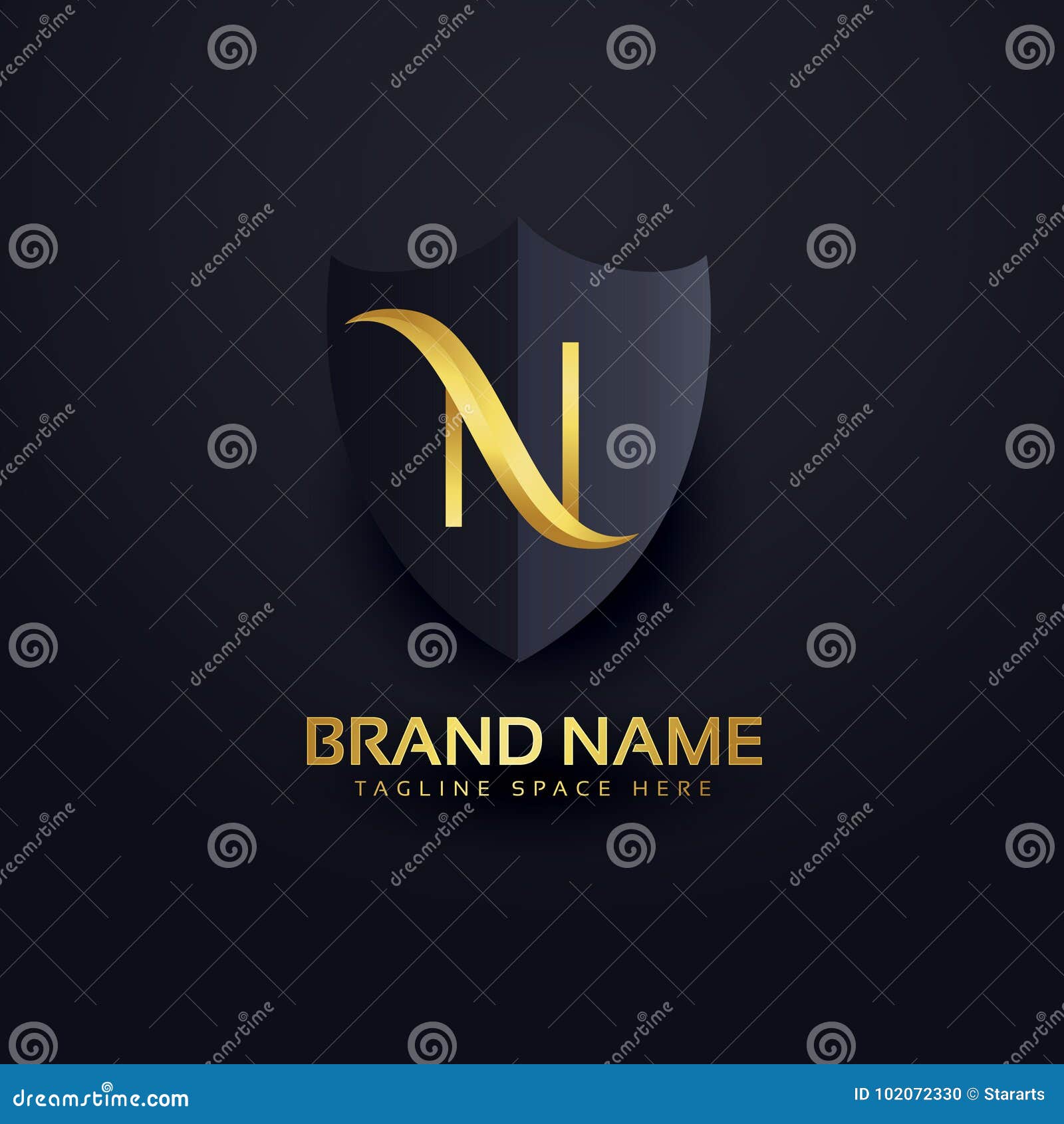 Buchstabe- Nlogo in Der Erstklassigen Art Mit Schild Vektor Abbildung ...