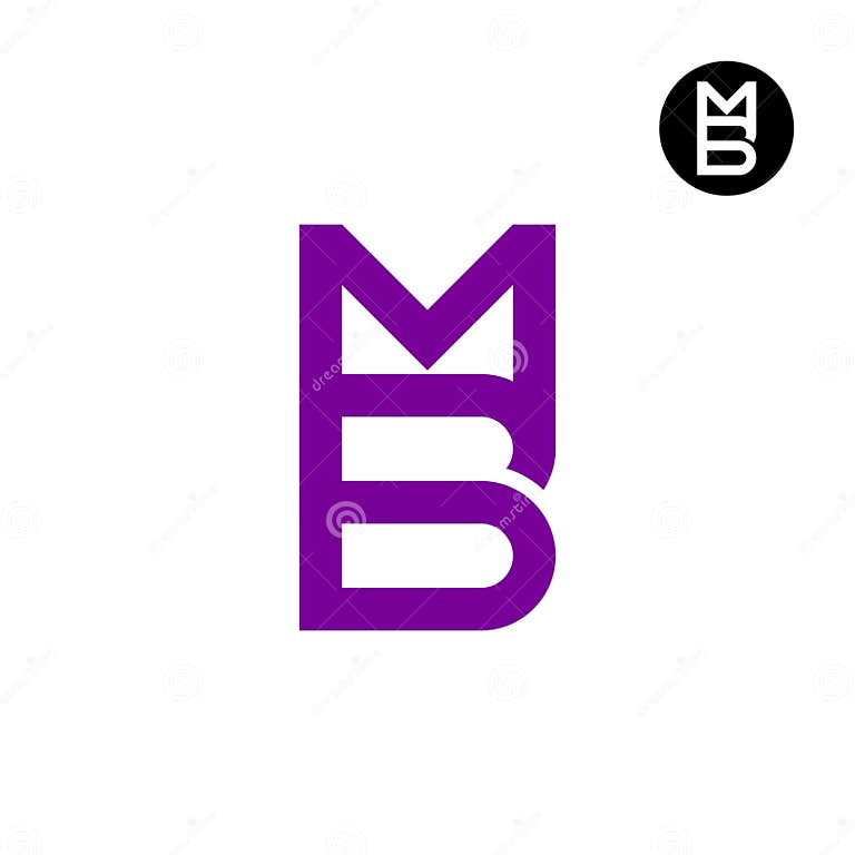 Buchstaben Mbm Monogramm Logo-Design Einfach Stapeln Stock Abbildung ...