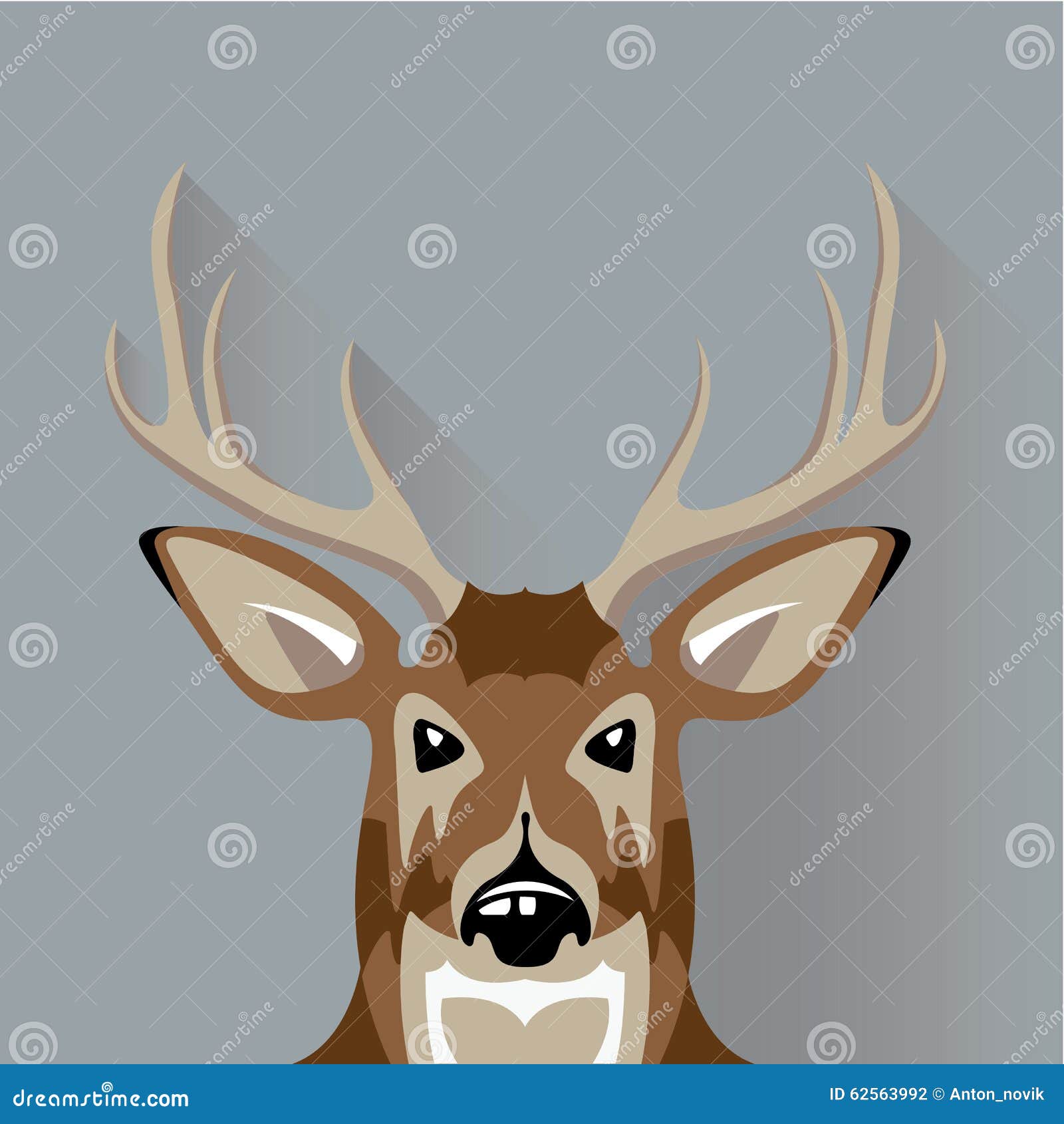 Buck head vector stock vector. Illustration of wildlife - 62563992