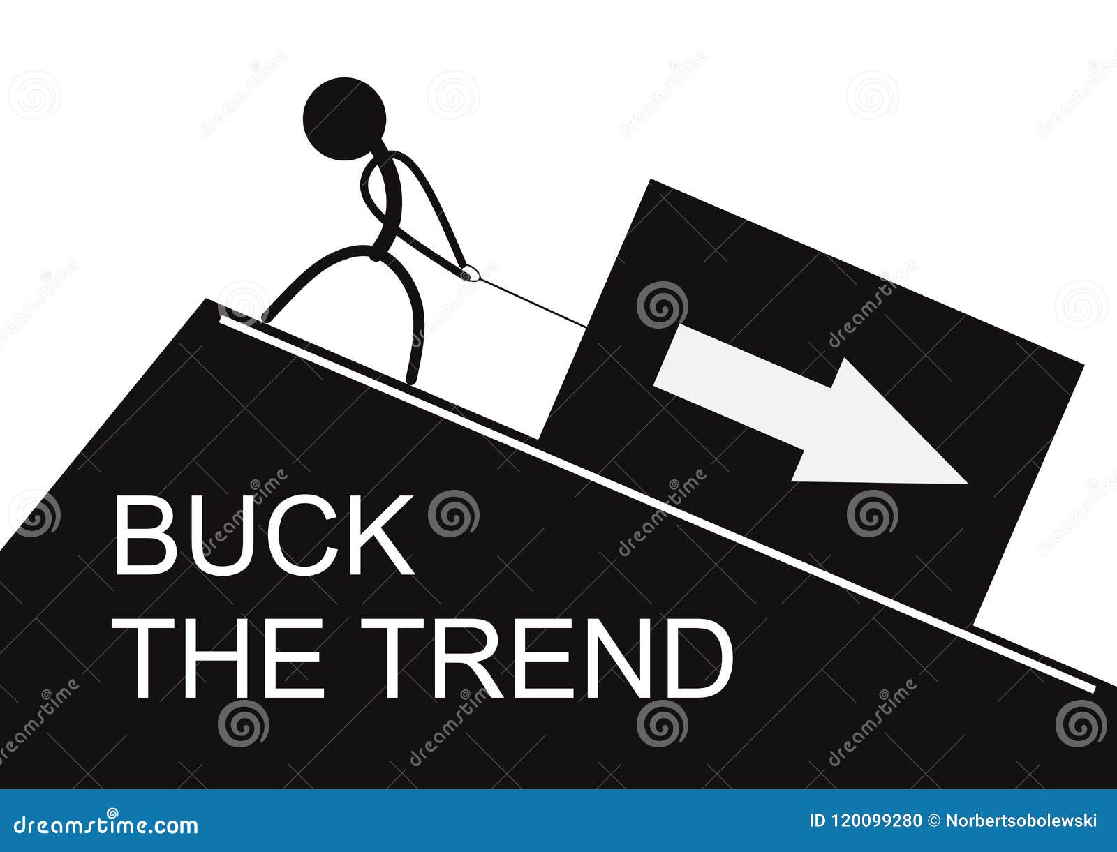 Buck The Trend. Cartoon Vector | CartoonDealer.com #119951003