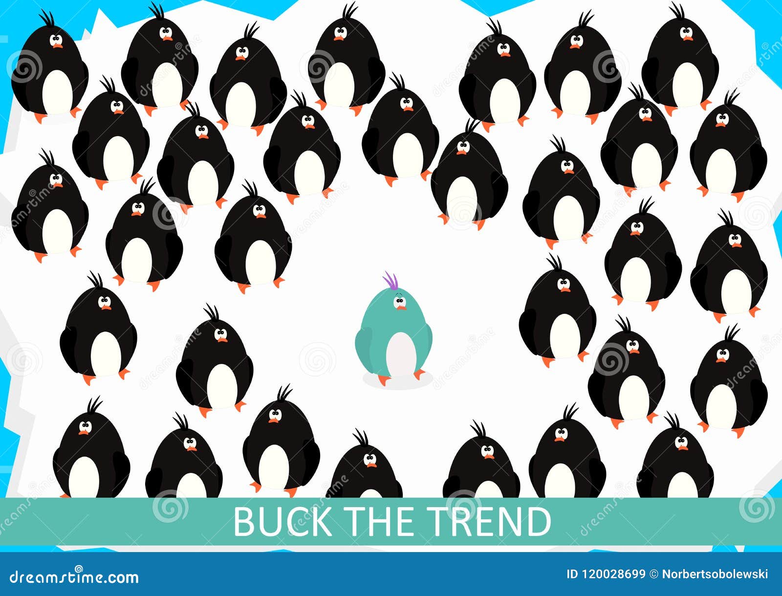 Buck The Trend. Cartoon Vector | CartoonDealer.com #119951003