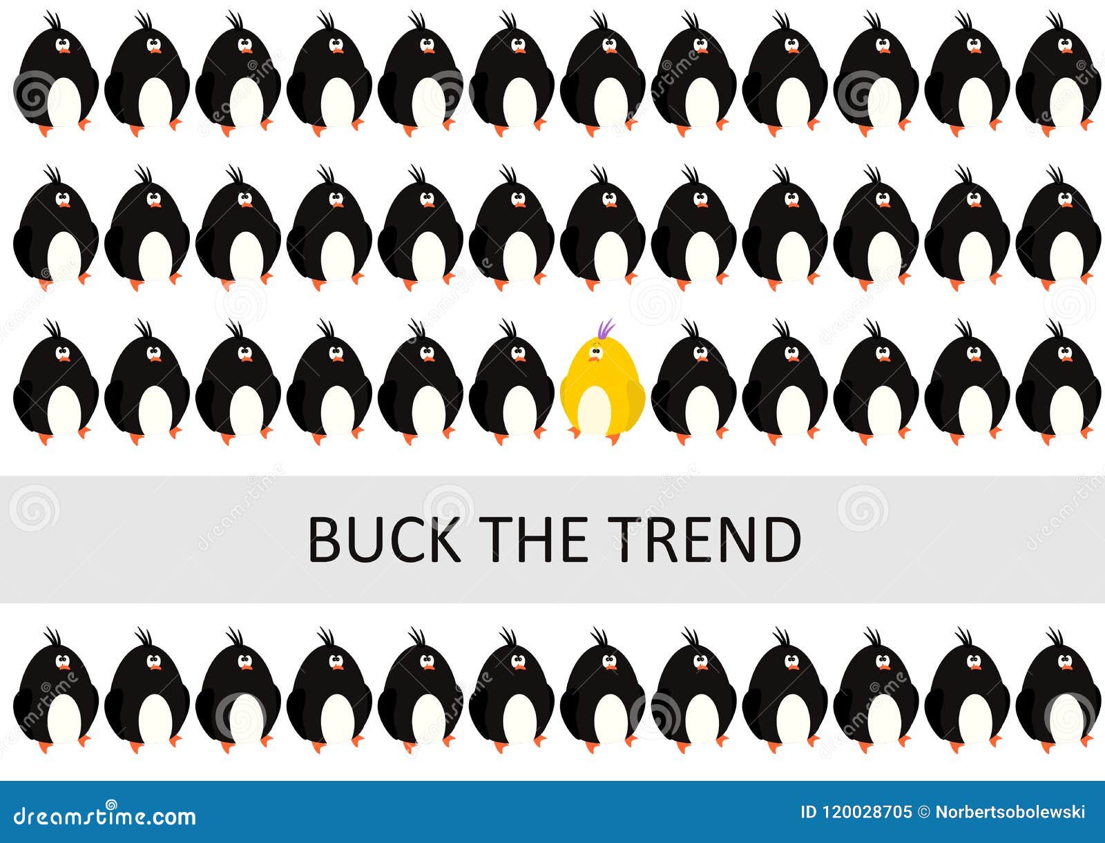Buck The Trend. Cartoon Vector | CartoonDealer.com #119951003 Buck The Trend. Cartoon Vector | CartoonDealer.com #119951003