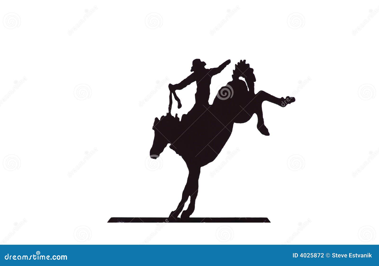 Buckaroos - Cowboy on Bucking Bronco Stock Photo - Image of horse, iron ...