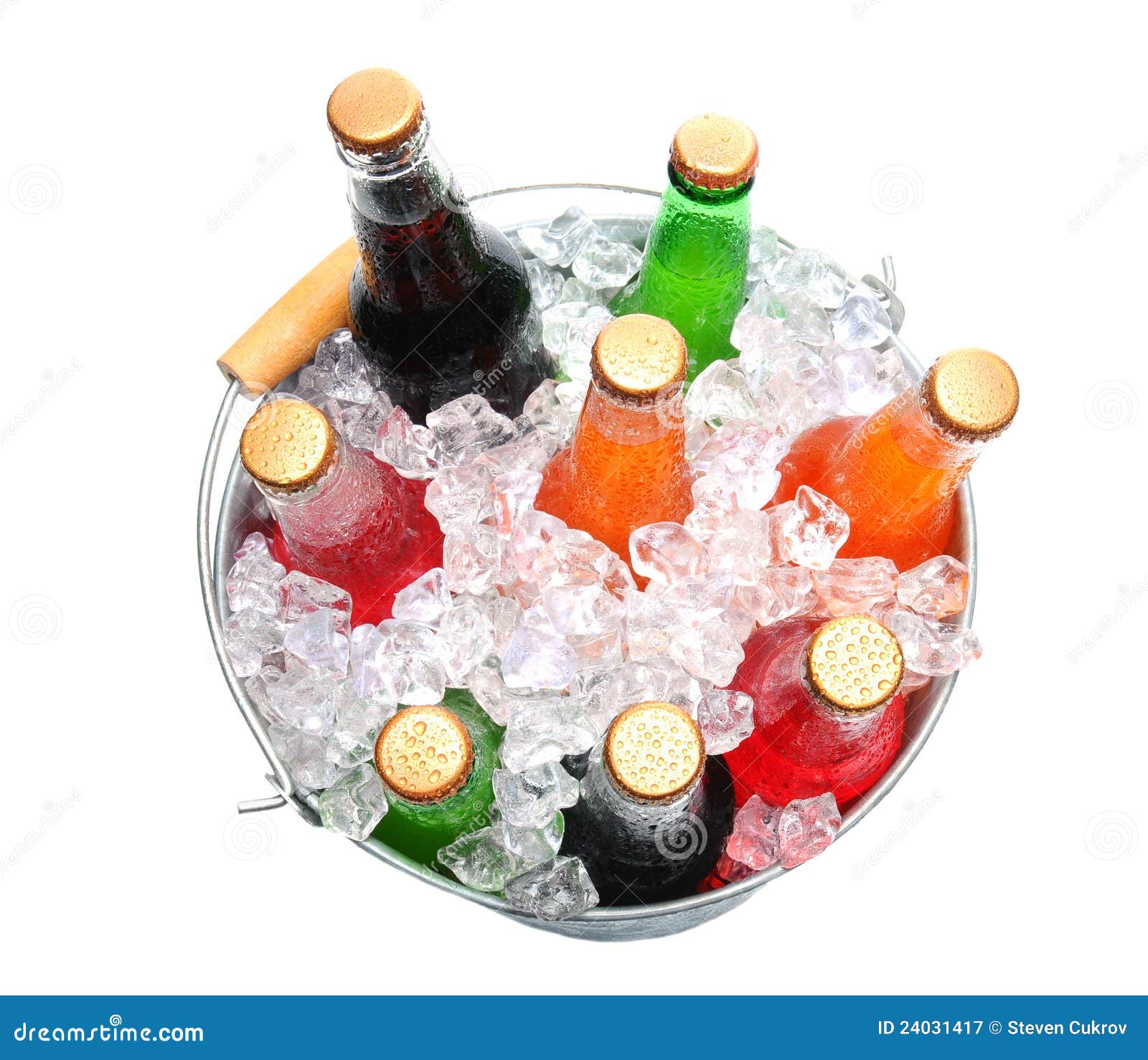 Bucket of Assorted Soda Bottles Stock Image - Image of root, soda: 24031417