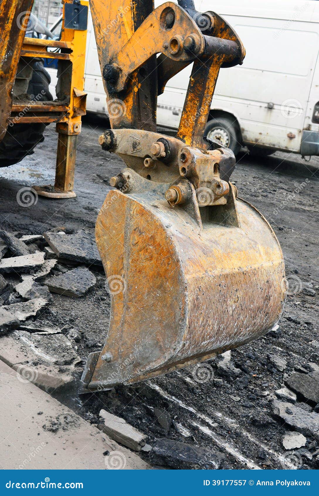 Bucket of backhoe loader stock image. Image of gear, angle - 39177557