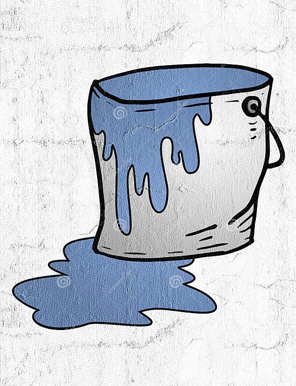 Bucket of blue paint stock illustration. Illustration of object - 99103840