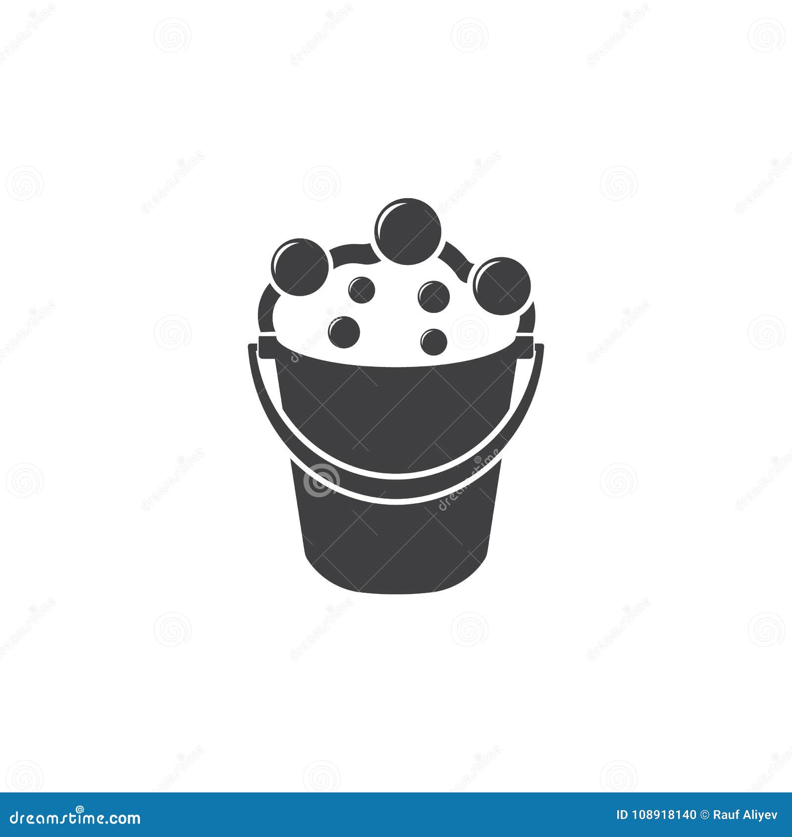 Bucket bubbles icon stock illustration. Illustration of household ...