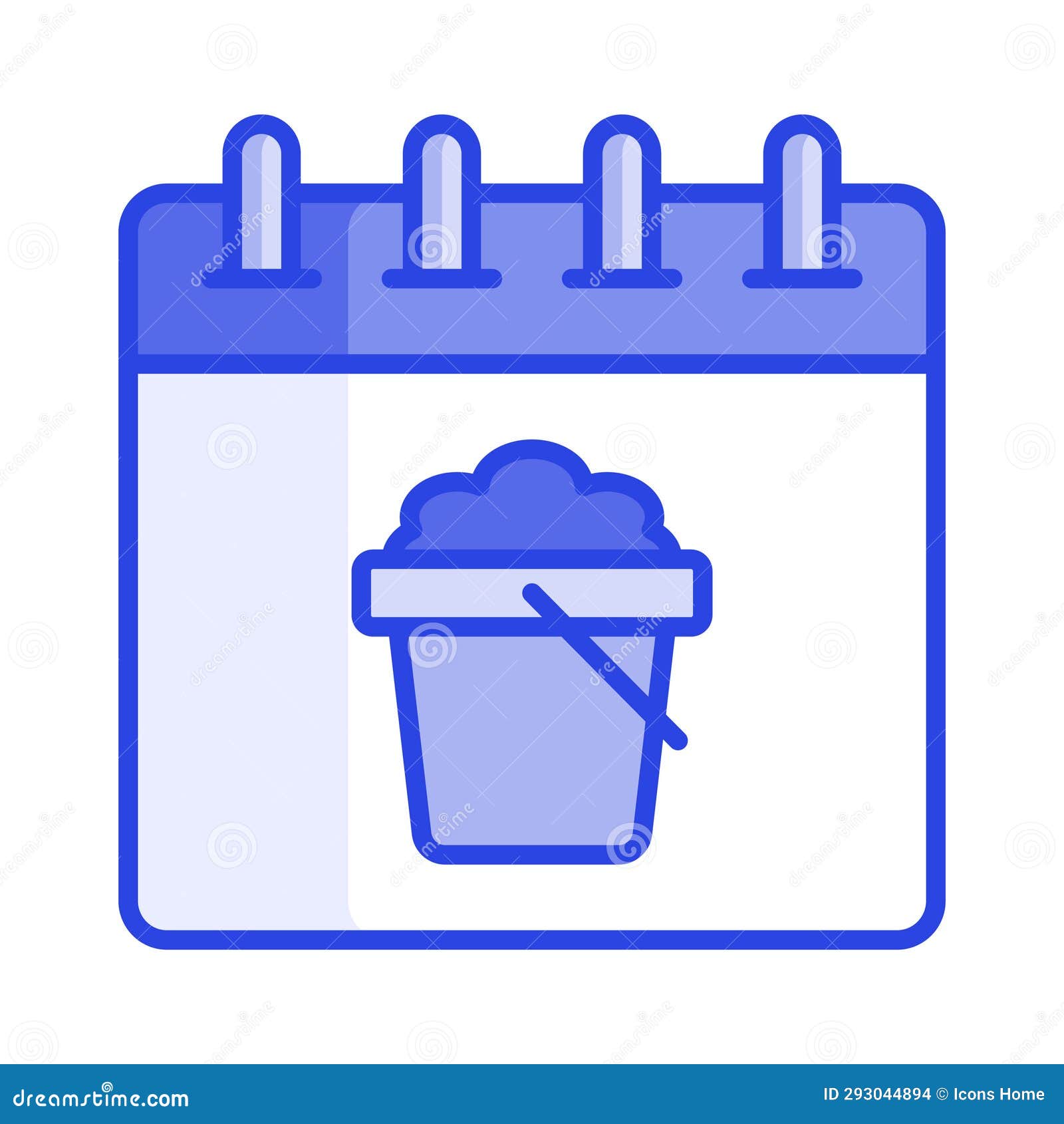 Bucket on Calendar Showing Concept Icon of Cleaning Schedule Stock ...
