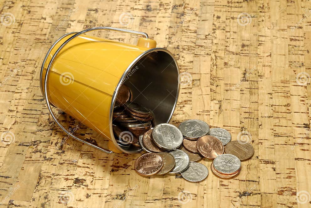 Bucket of Cash stock image. Image of wealth, tips, bucket - 1388523