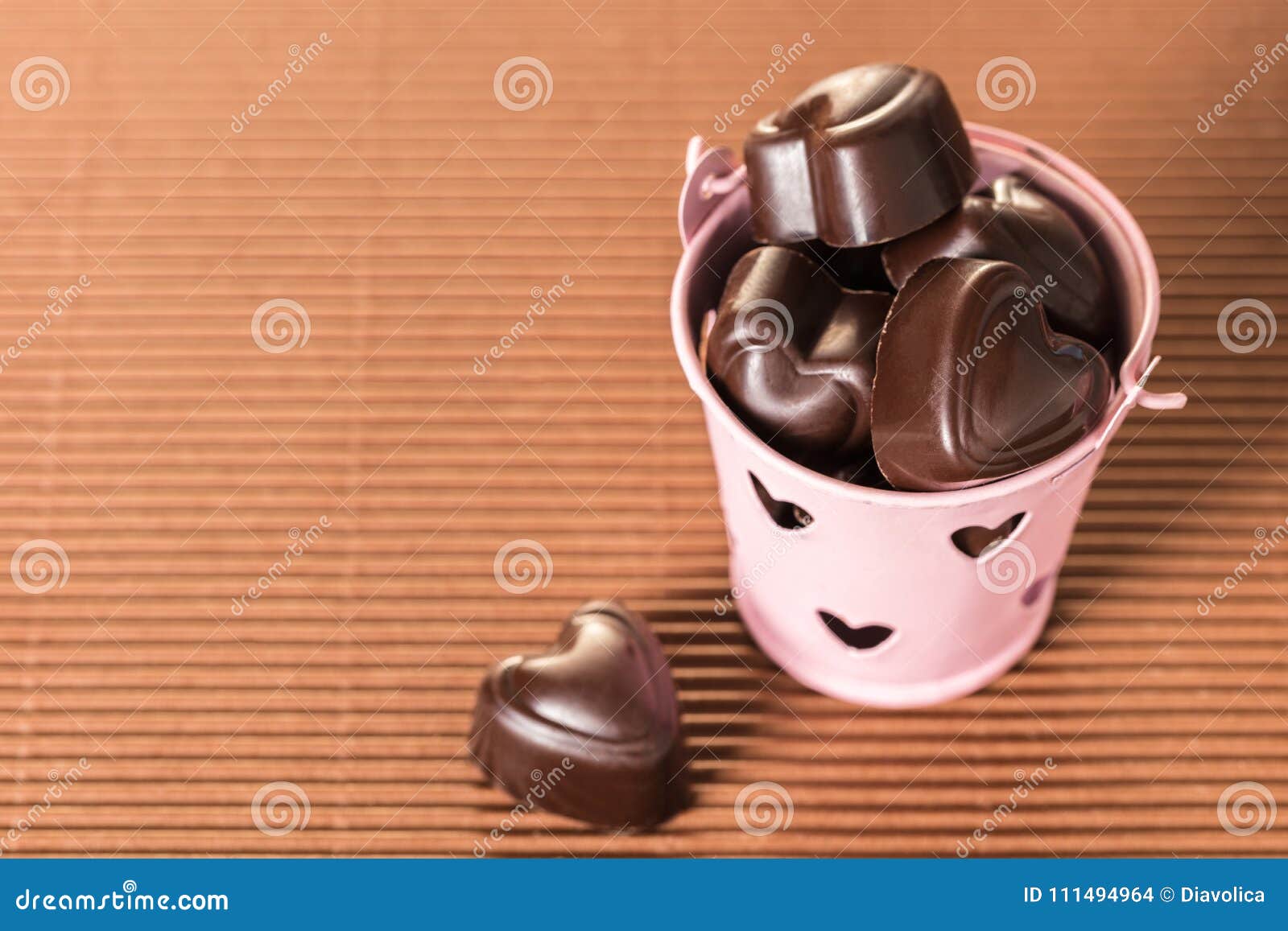 Bucket of chocolates stock photo. Image of covered, gourmet - 111494964