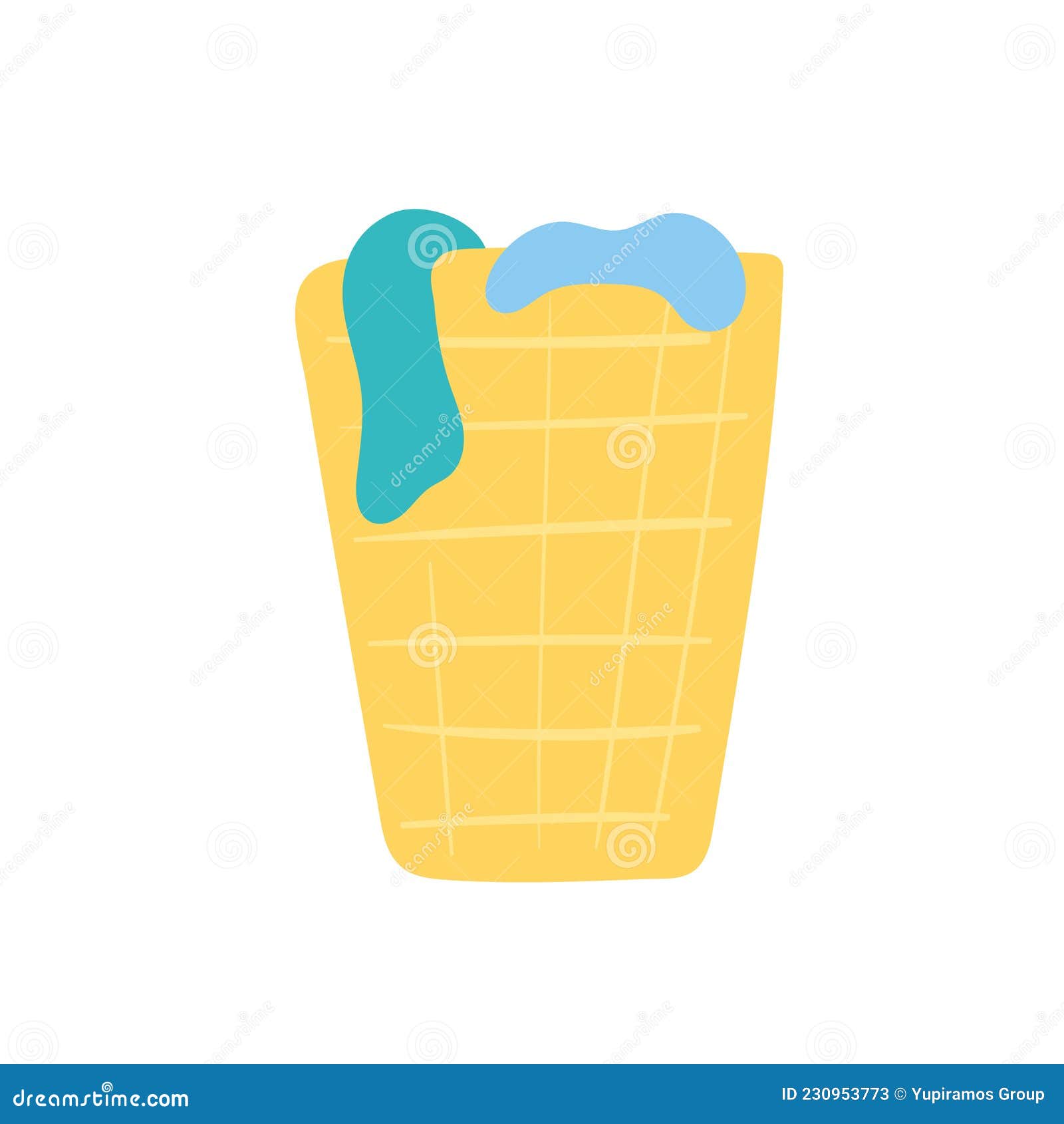 Bucket with clothes stock vector. Illustration of chores - 230953773