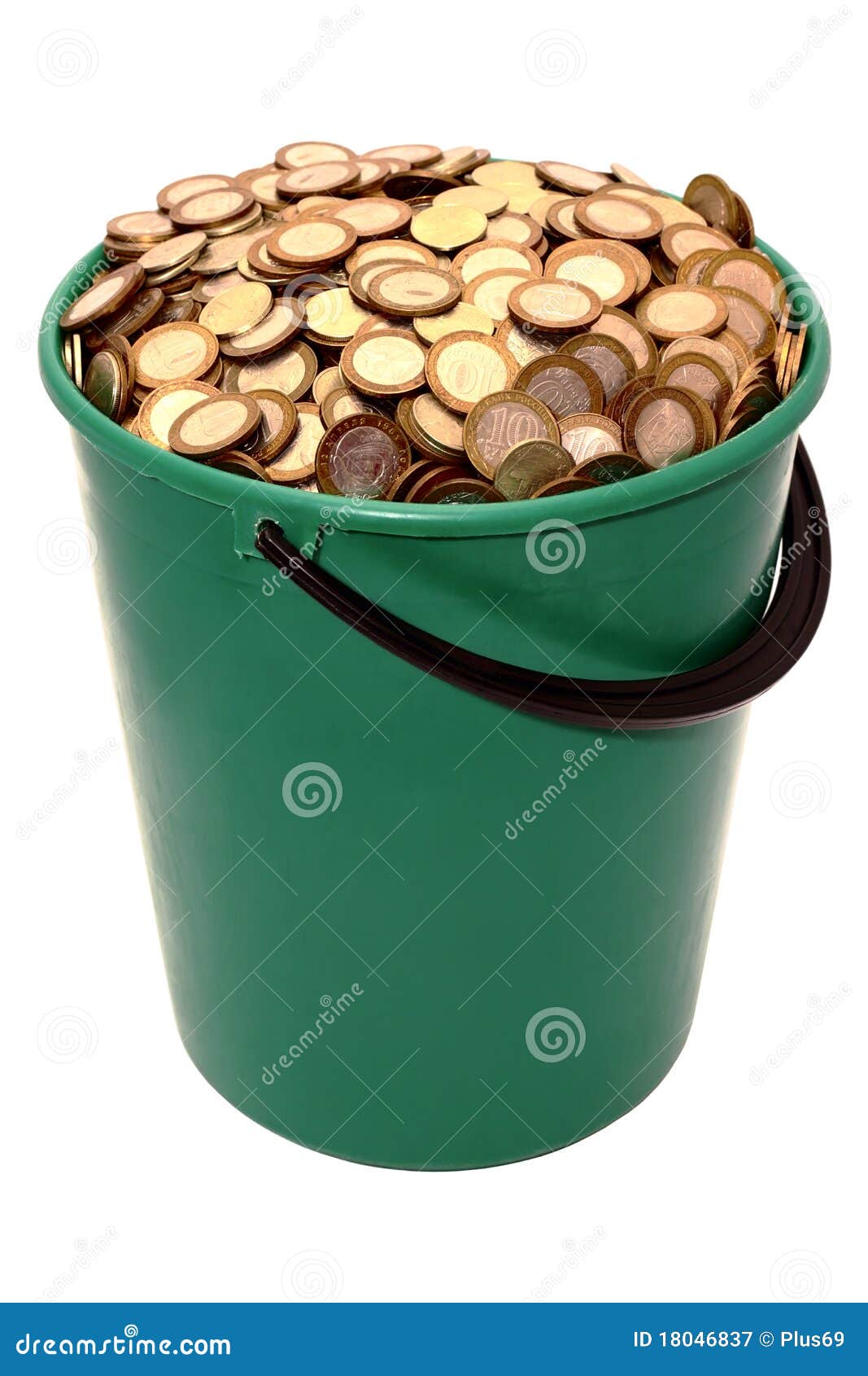 A bucket of coins stock image. Image of economic, expense - 18046837