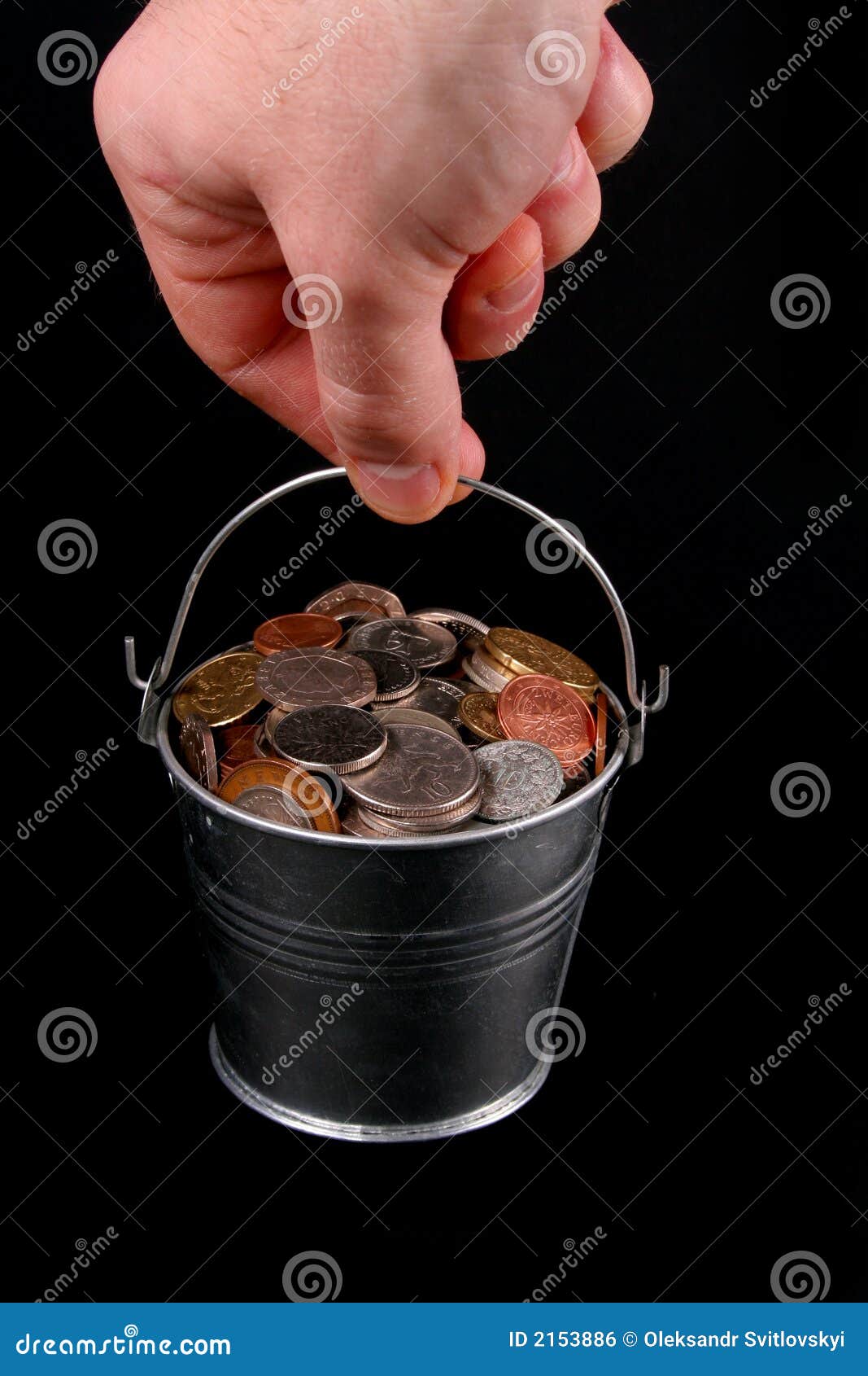 Bucket Of Coins Picture. Image: 2153886