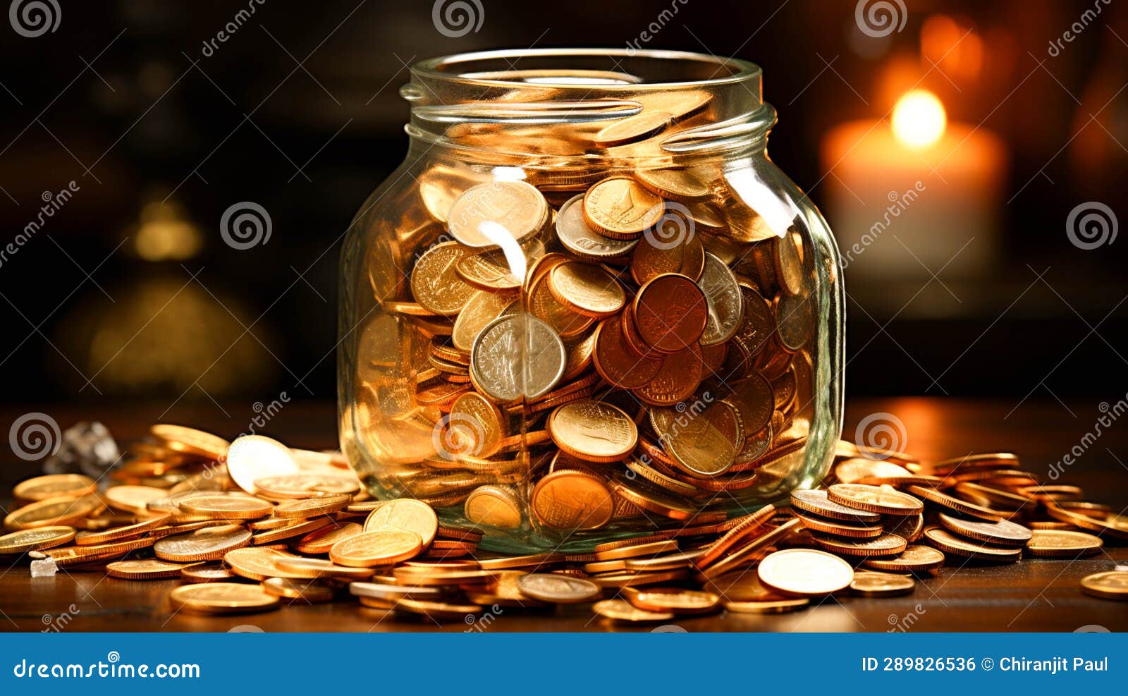 A Bucket of Coins is Filled with Gold and Silver Coins Stock Photo ...