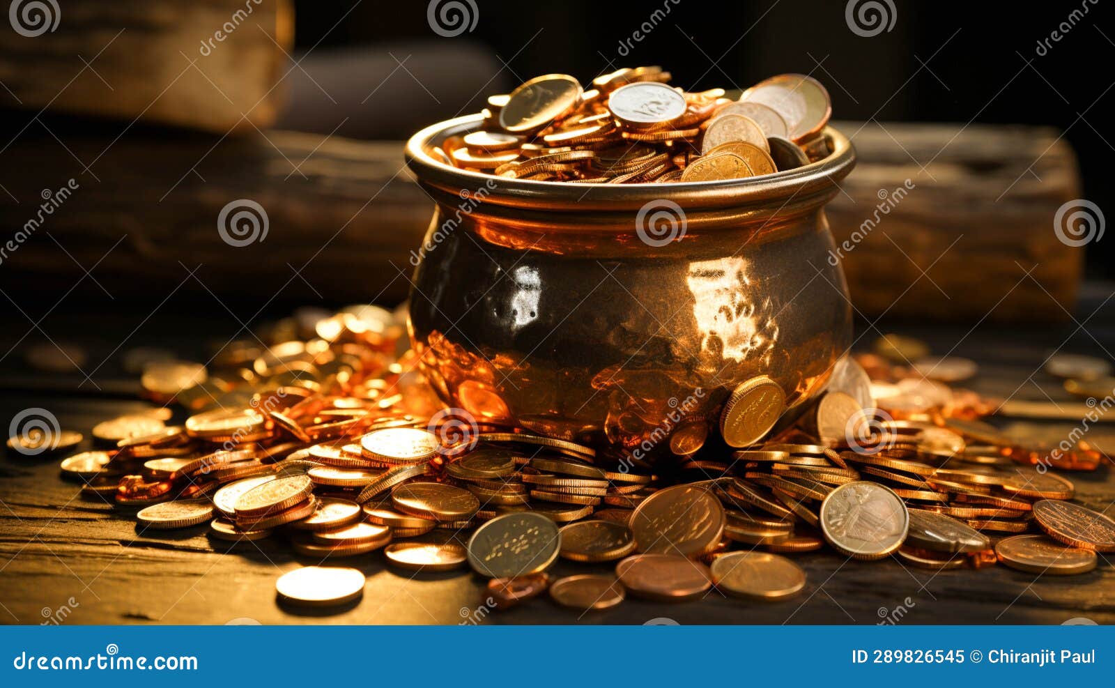 A Bucket of Coins is Filled with Gold and Silver Coins Stock Image ...