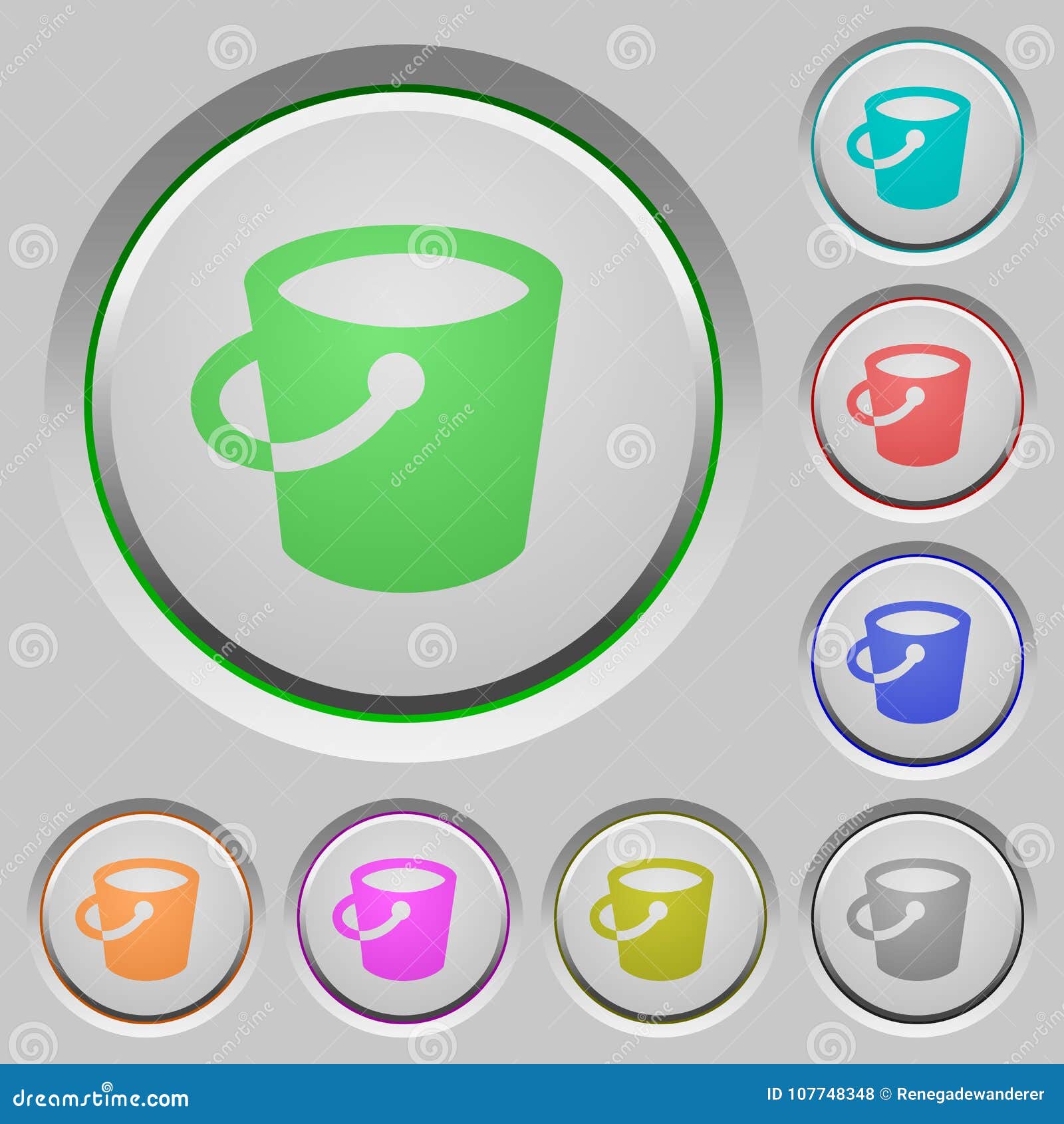Bucket push buttons stock illustration. Illustration of carry - 107748348