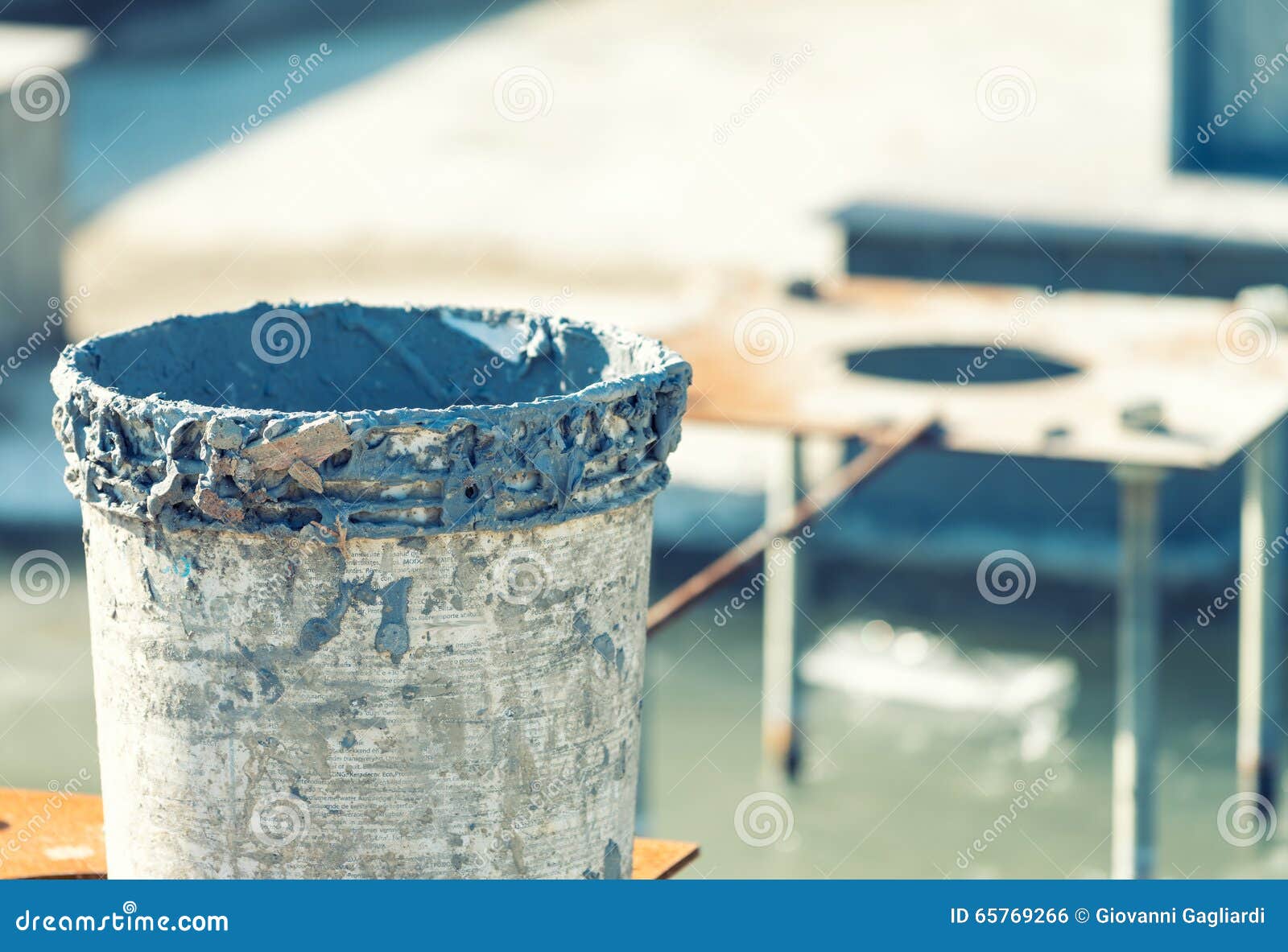 Bucket of Concrete on Construction Site Stock Photo - Image of ...