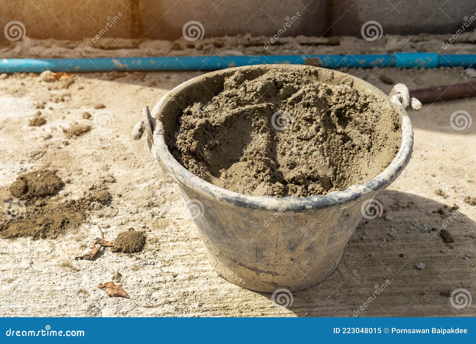 Bucket with Construction Putty Stock Image - Image of compound ...