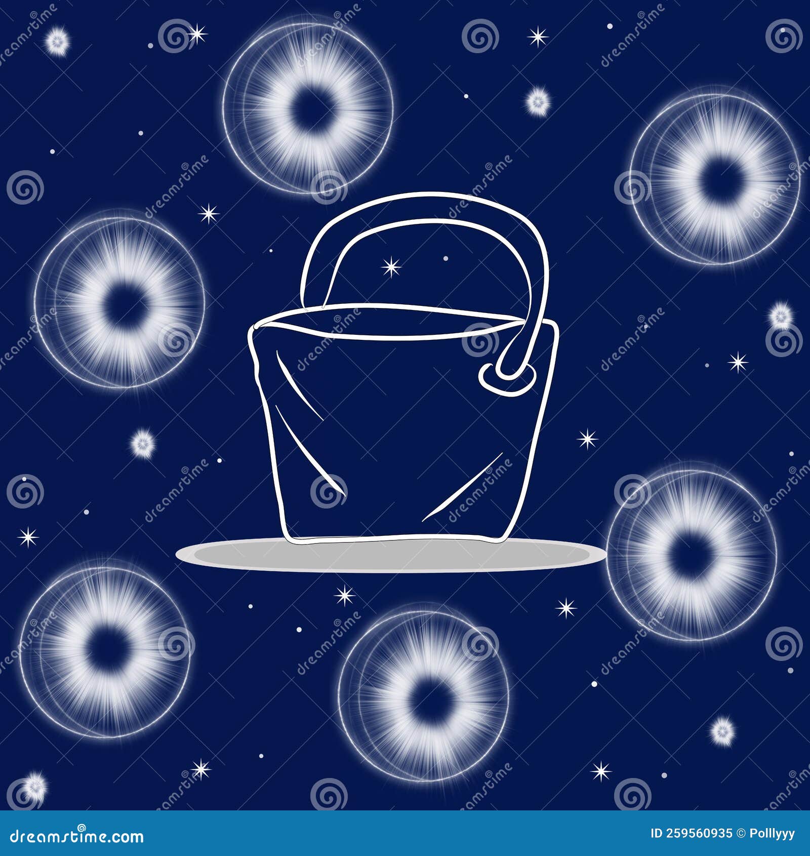 Bucket, Container with Dark Blue Color Background. New Concept Backdrop ...