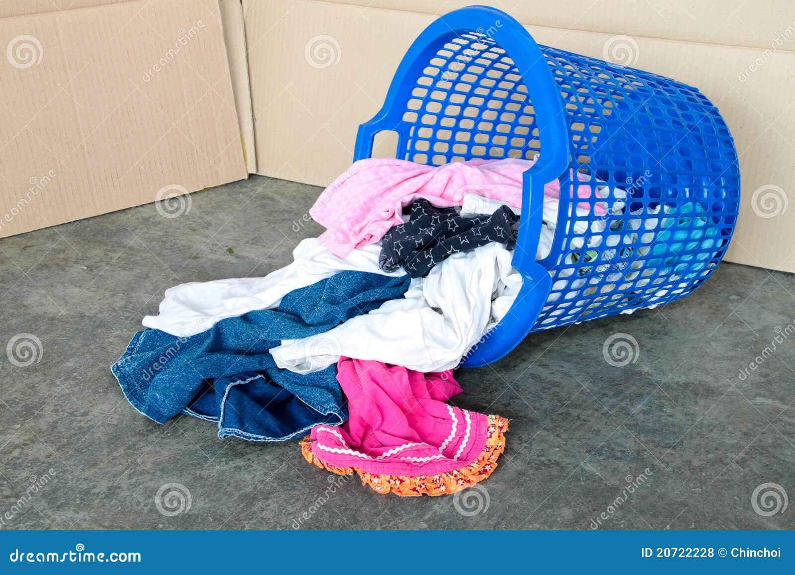 Bucket of Dirty Laundry. Concept of daily Chores Stock Photo - Image of ...