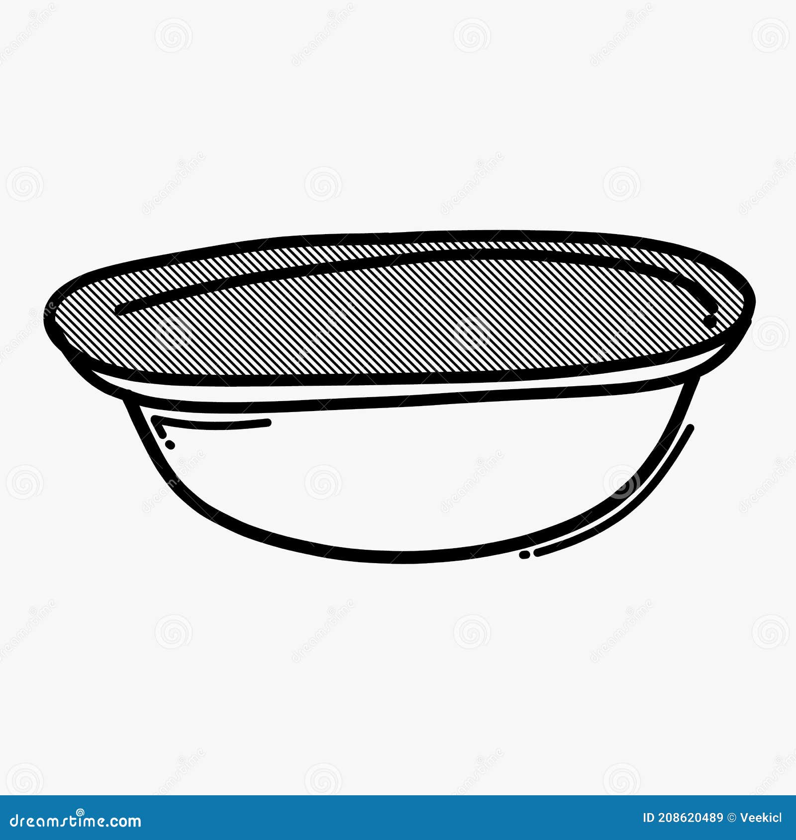 Bucket Doodle Hand Drawn Icon. Outline Drawing Metal Or Plastic Bucket ...