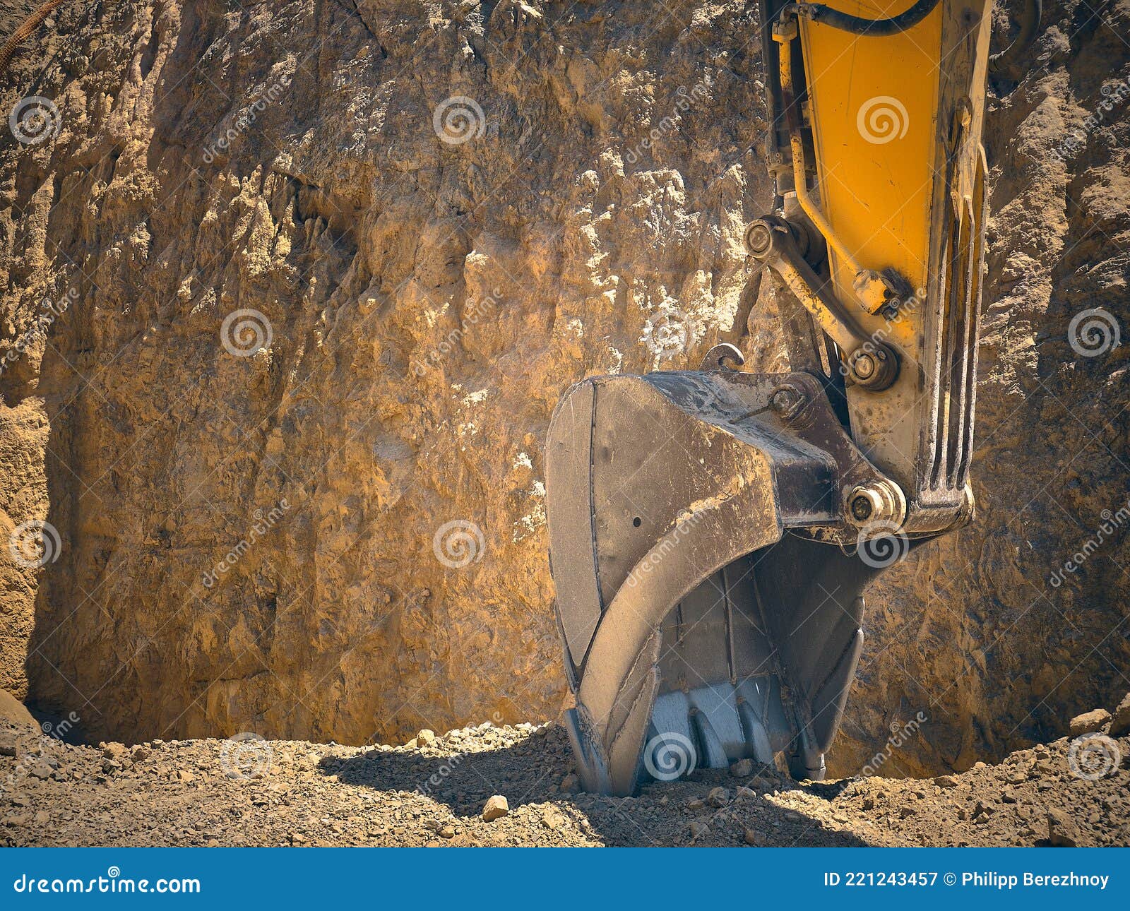 Bucket of Excavator on Construction Site Stock Image - Image of build ...