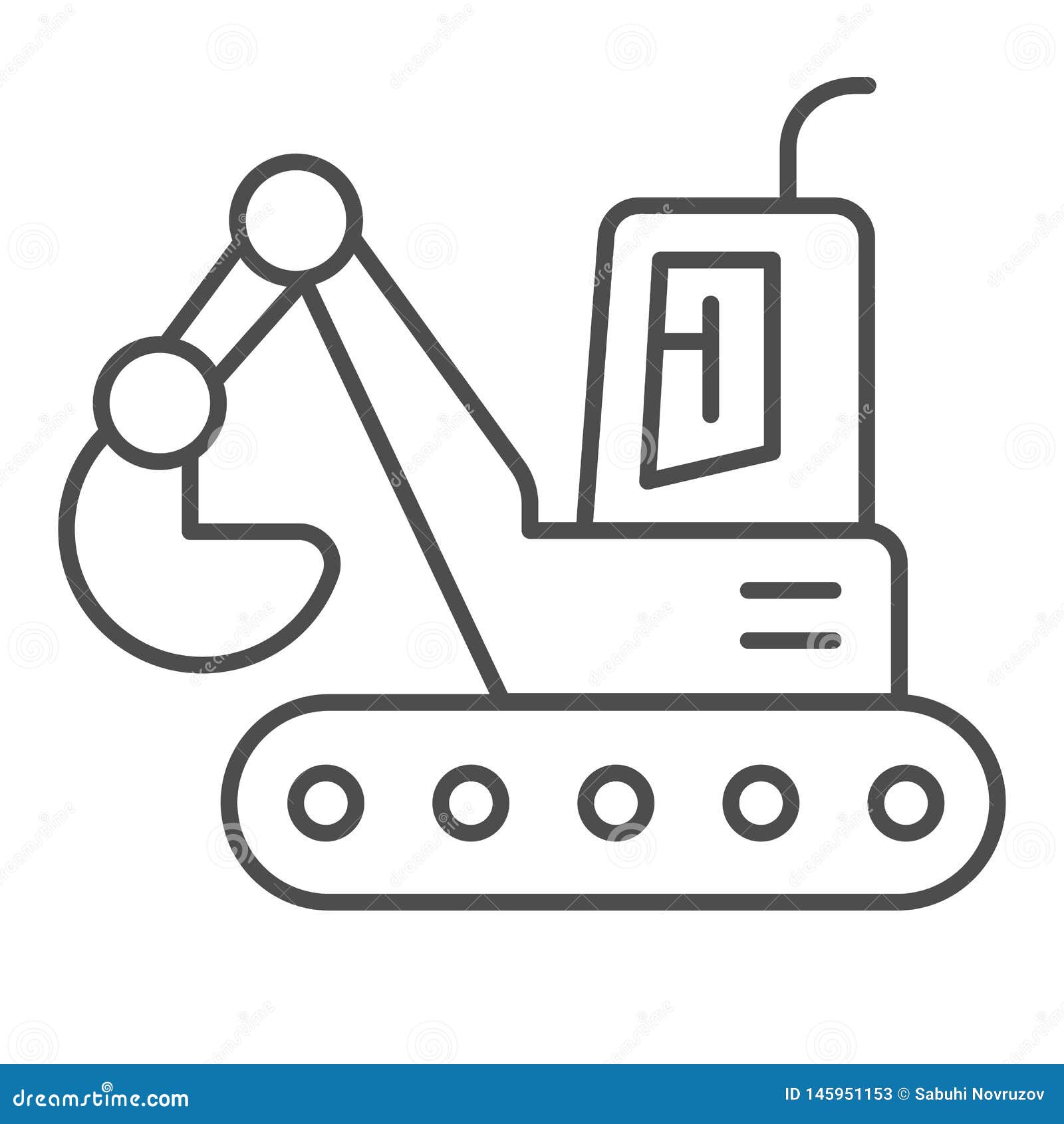Excavator Outline Icon. Digger Symbol. Vector Illustration ...