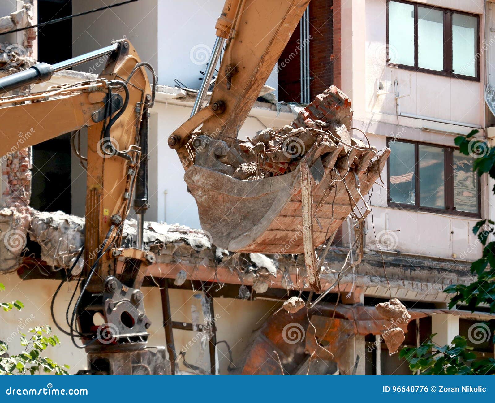 Bucket Excavators with Construction Waste Stock Photo - Image of ...