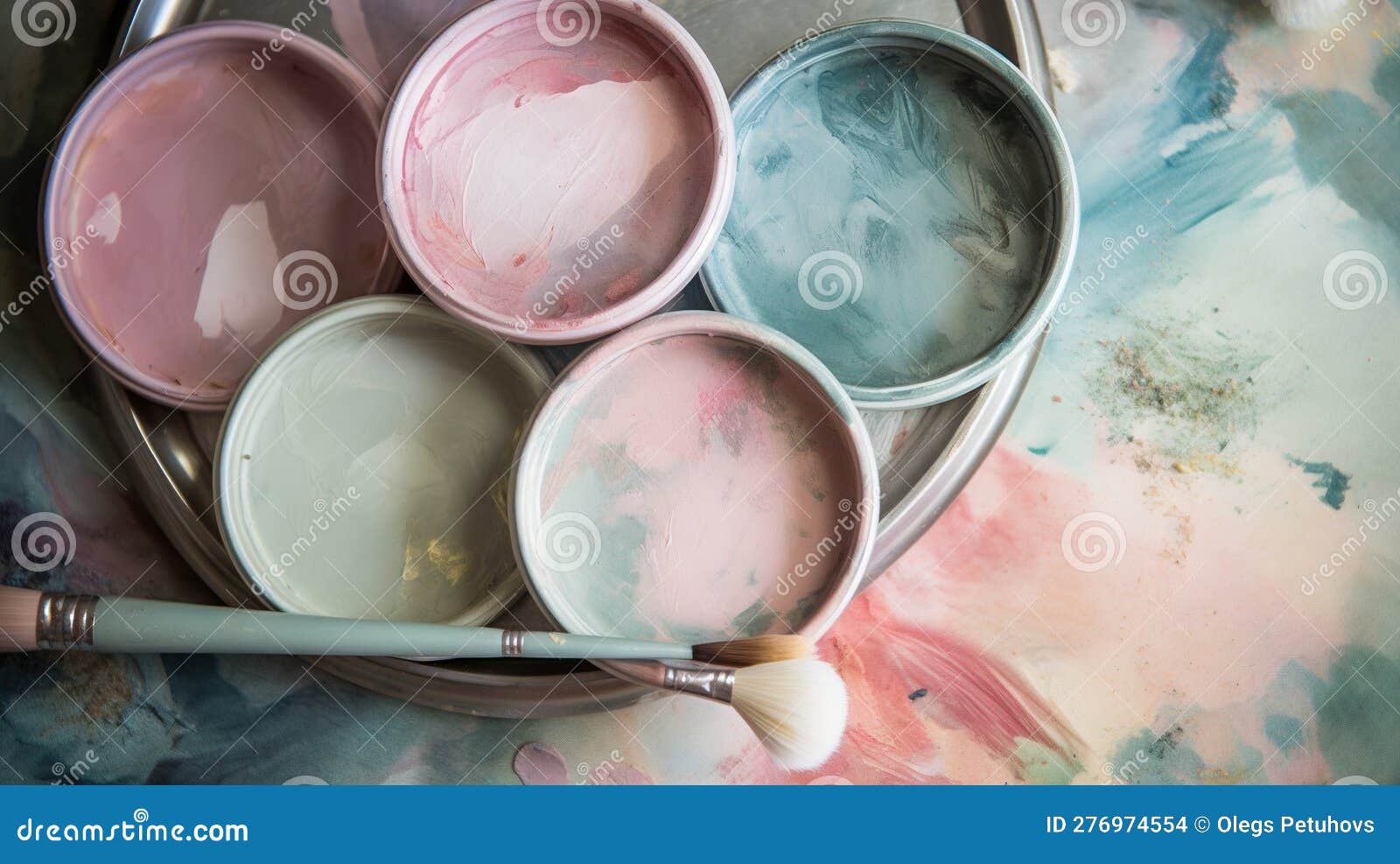 A Bucket Filled with Paint and a Brush on Top of it Stock Illustration ...