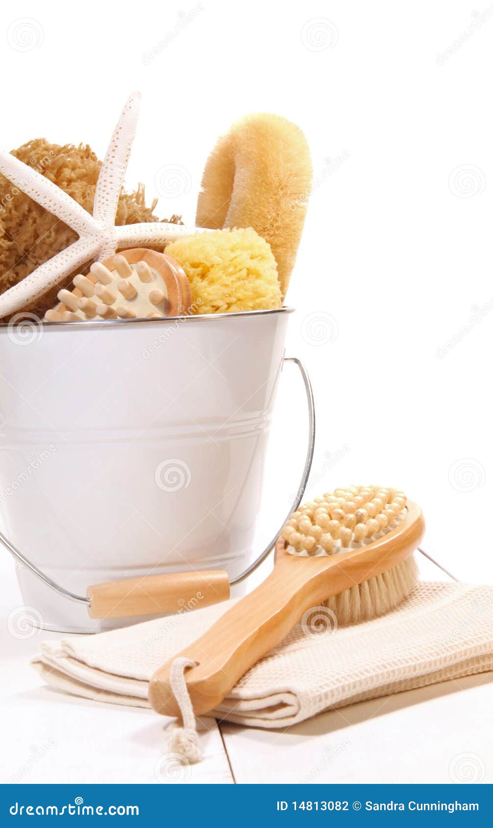 Bucket Filled with Sponges and Scrub Brushes Stock Photo - Image of ...