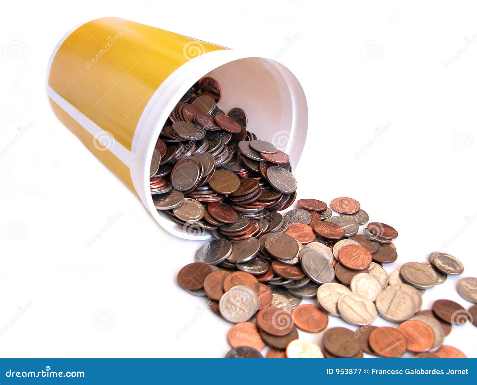 Bucket Full Of Coins Royalty Free Stock Photography - Image: 953877