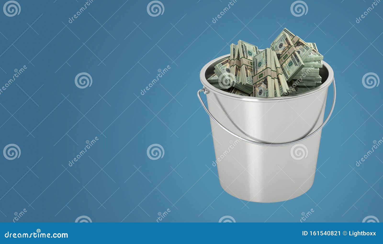 Bucket Full with 20 Dollar Bills Stock Illustration - Illustration of ...