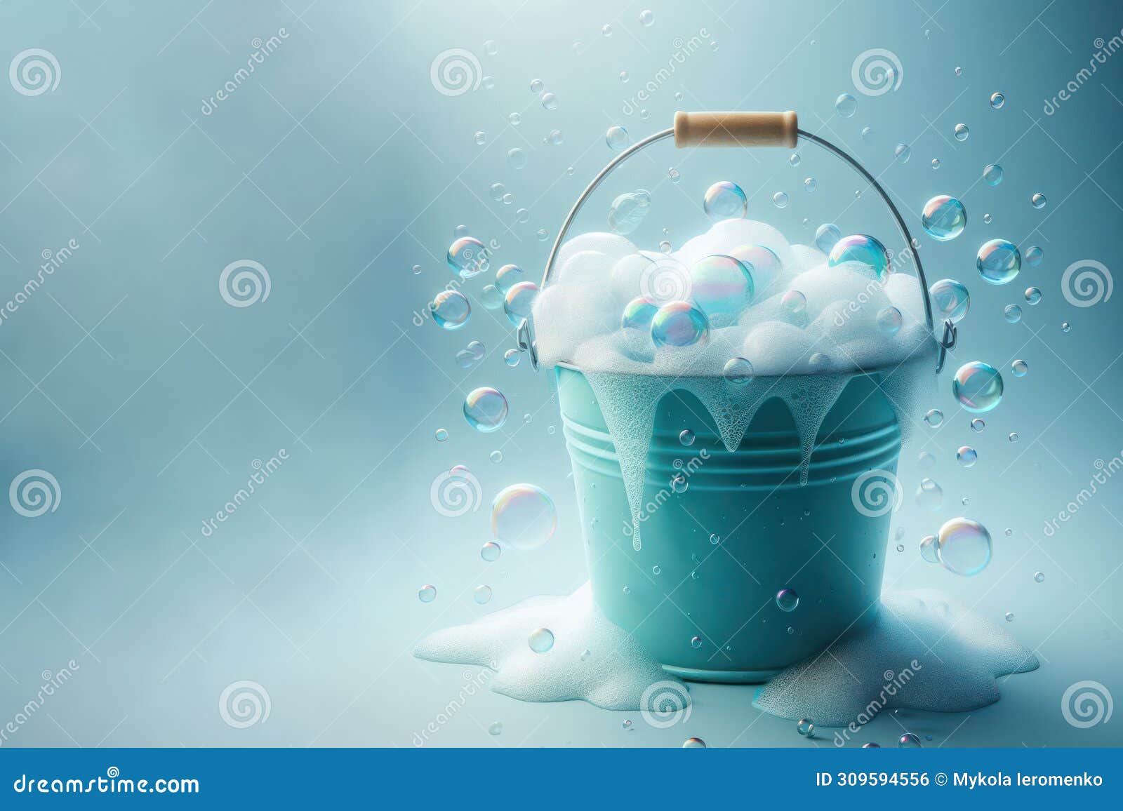 A Bucket Full of Soap Suds. Space for Text. Stock Illustration ...