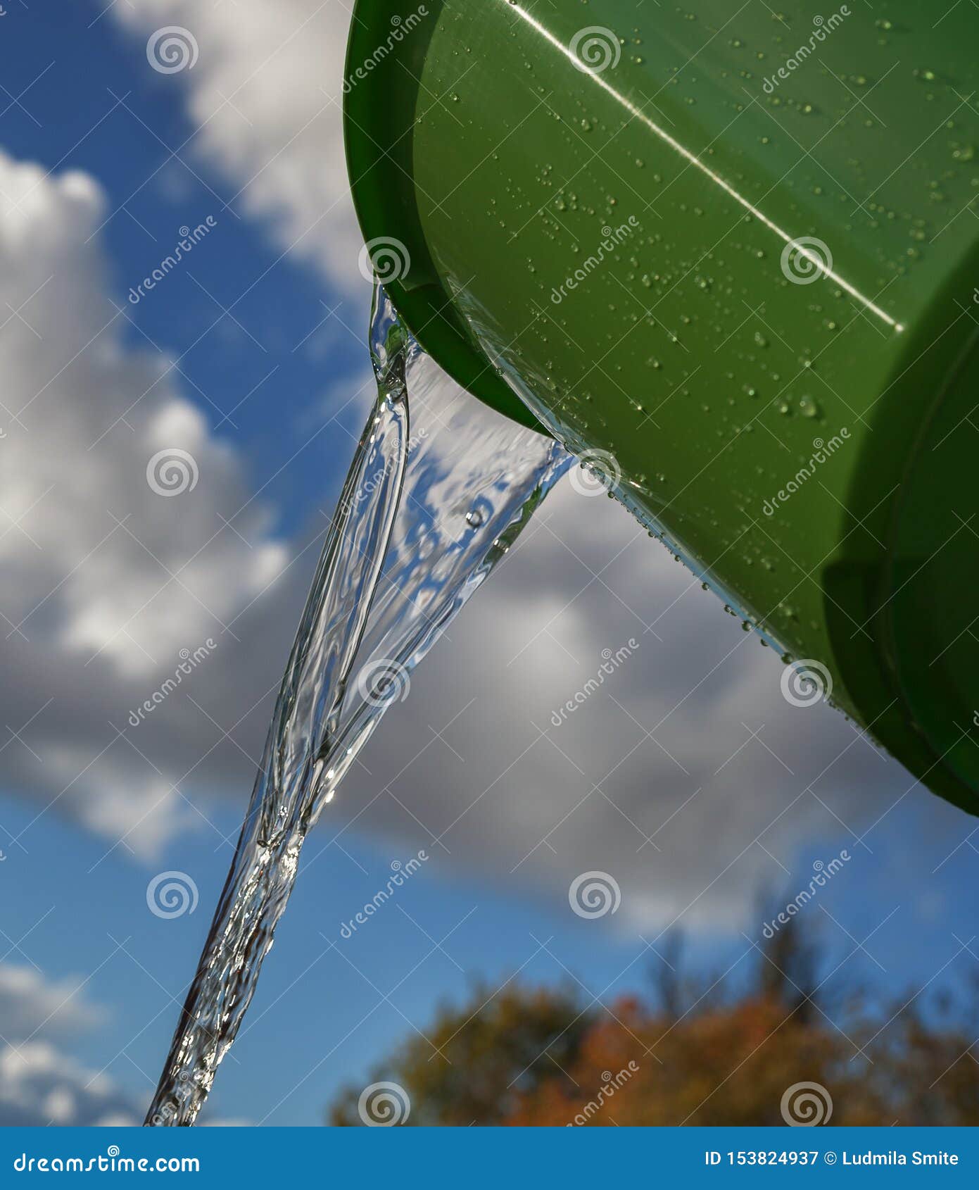 Bucket full of water stock image. Image of aqua, flowing - 153824937