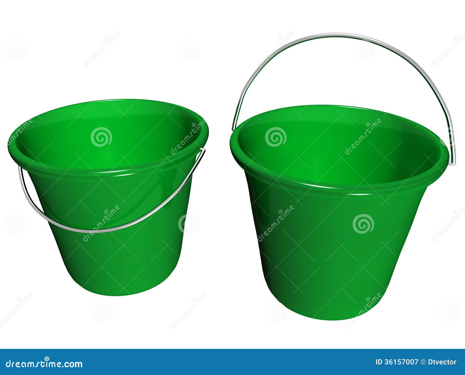 Bucket Green, Front Half Inside View_Raster Royalty-Free Stock ...