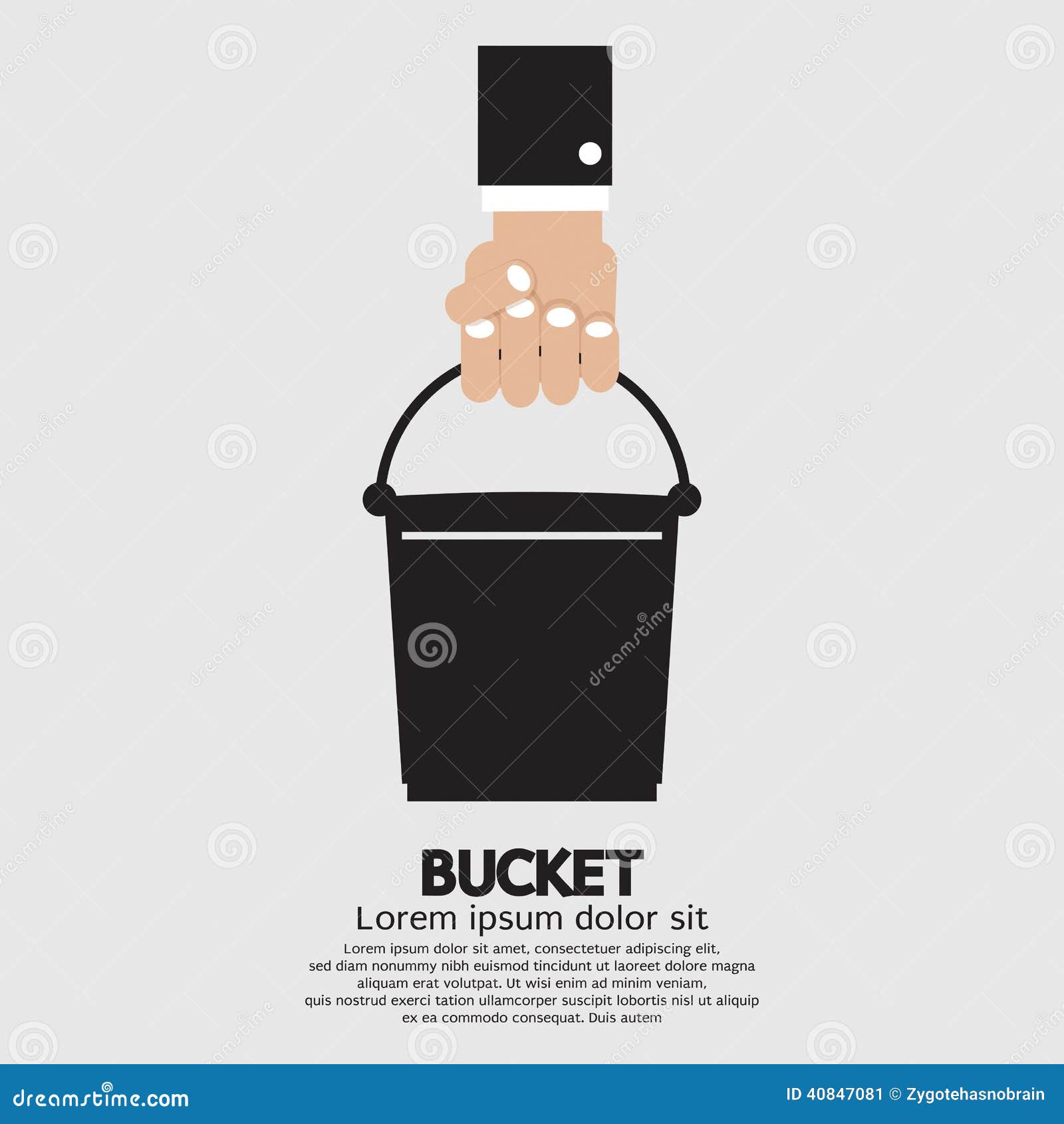 Bucket stock vector. Illustration of water, empty, icon - 40847081