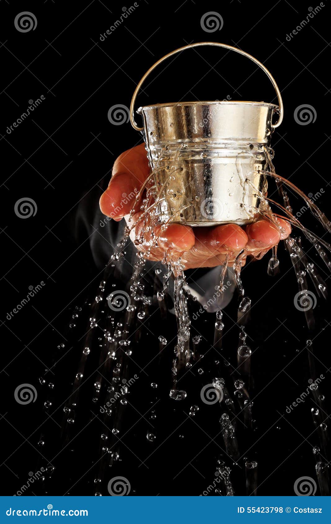 Bucket with holes stock photo. Image of impossible, container - 55423798
