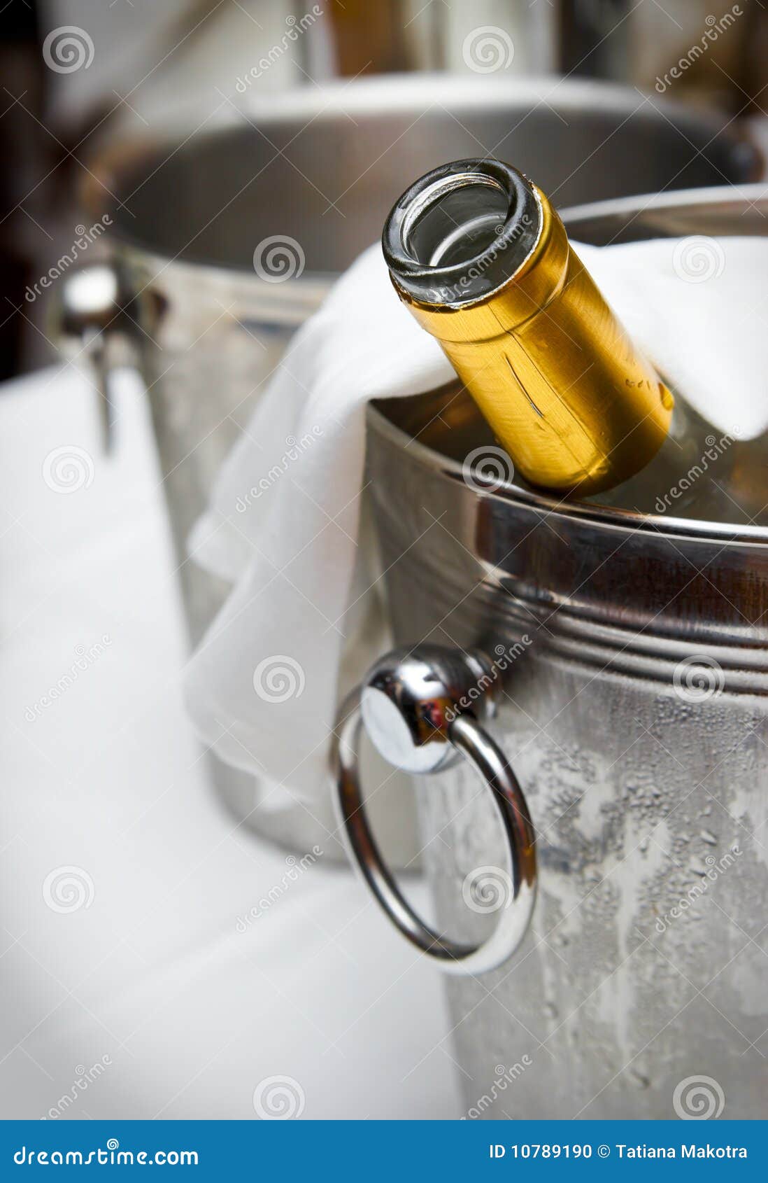 Bucket with an Ice for Cooling Drinks Stock Photo - Image of elegance ...
