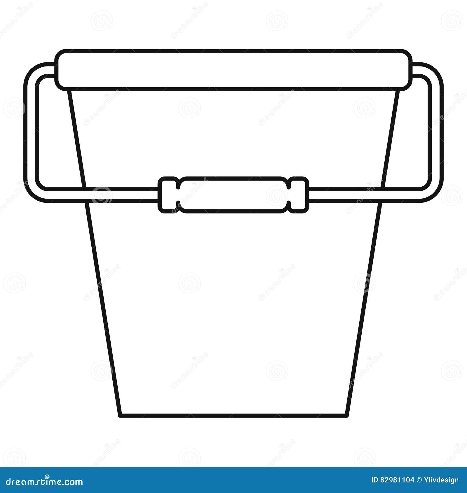 Bucket icon, outline style stock vector. Illustration of outline - 82981104