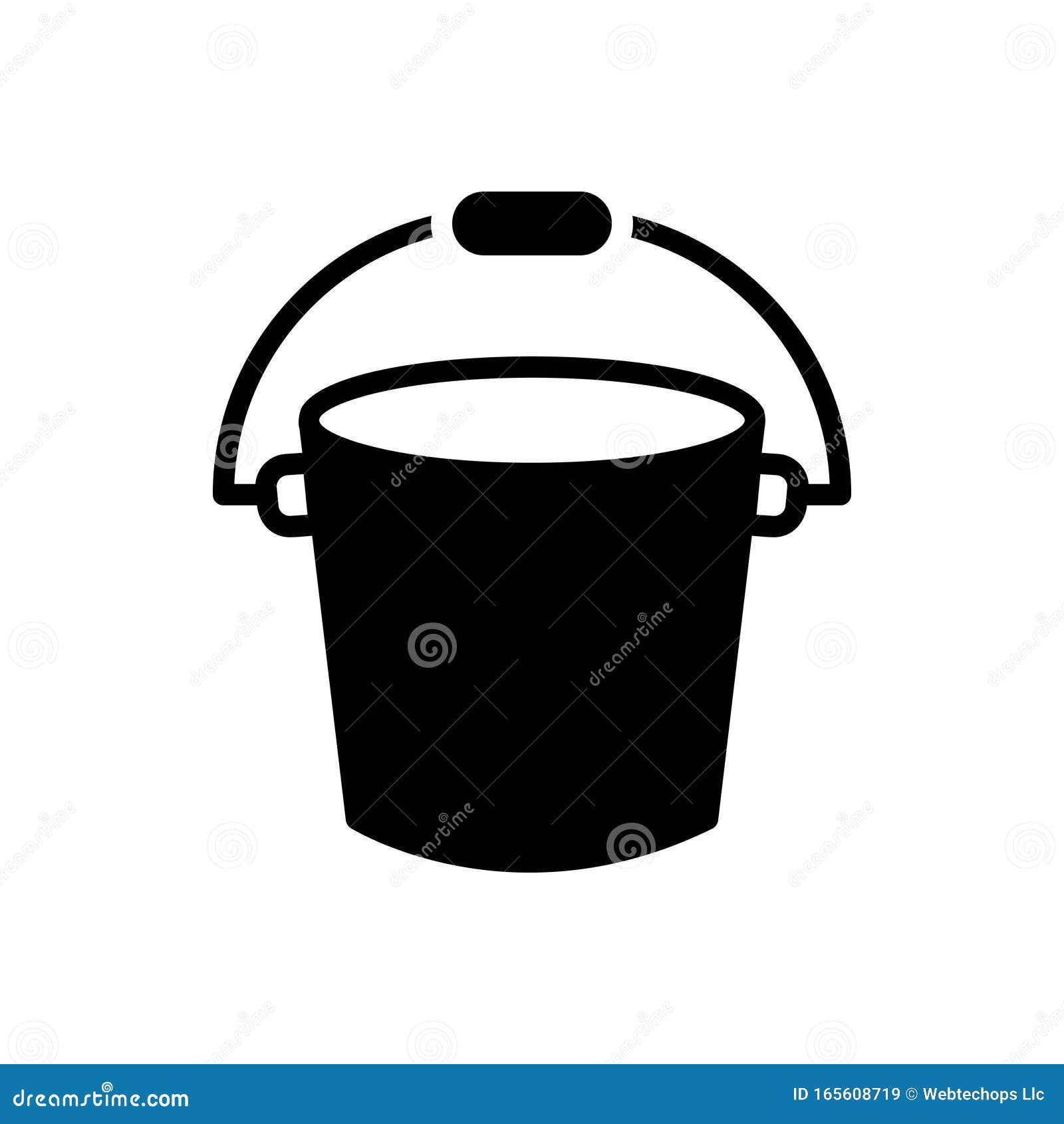 Black Solid Icon for Bucket, Pail and Plastic Stock Vector ...