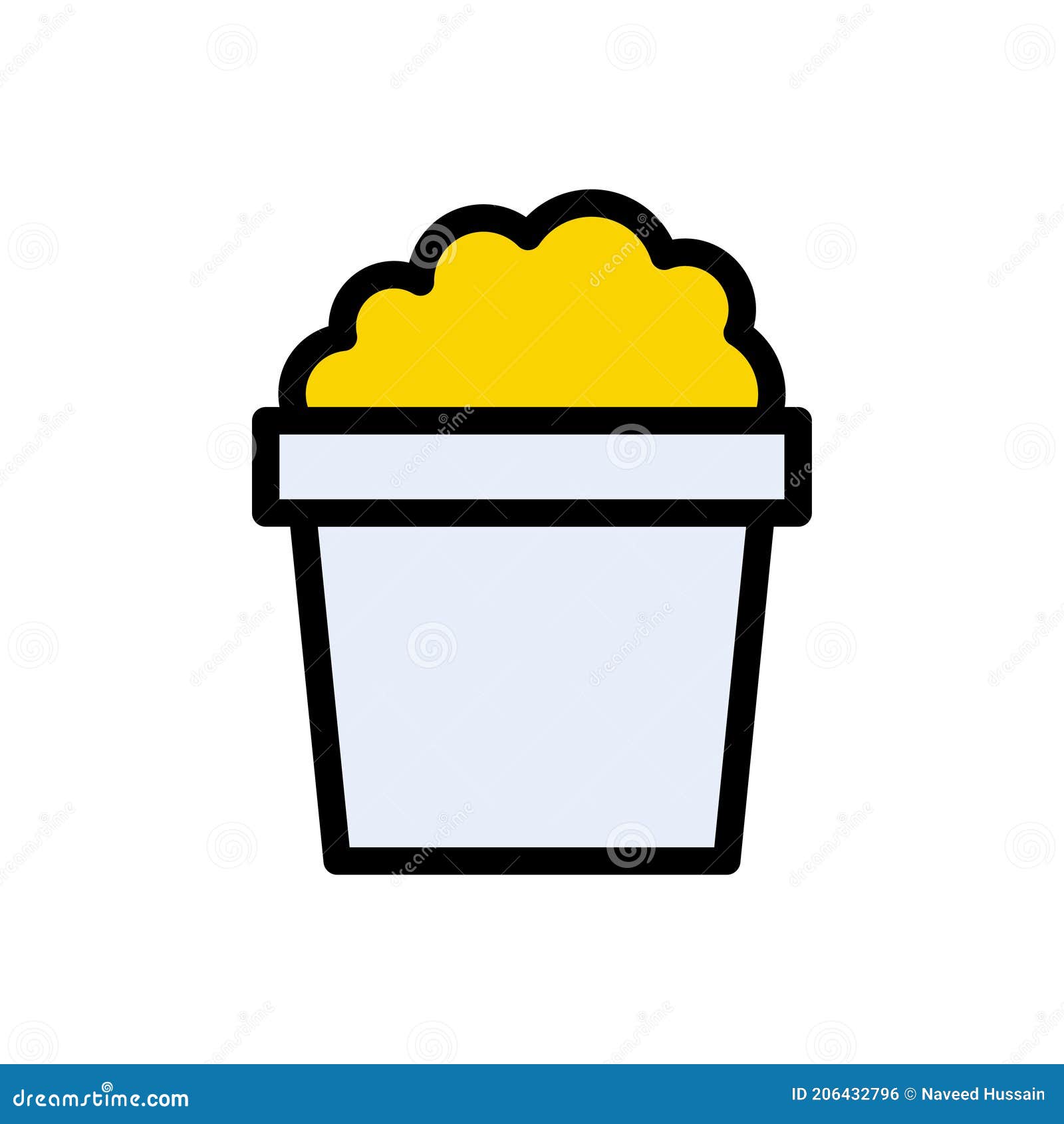 Bucket Vector Line Colour Icon Stock Vector - Illustration of object ...