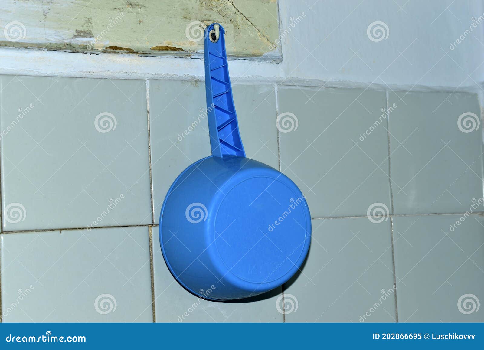 Bucket Ladle for Water and Shower in the Bathroom Stock Image - Image ...