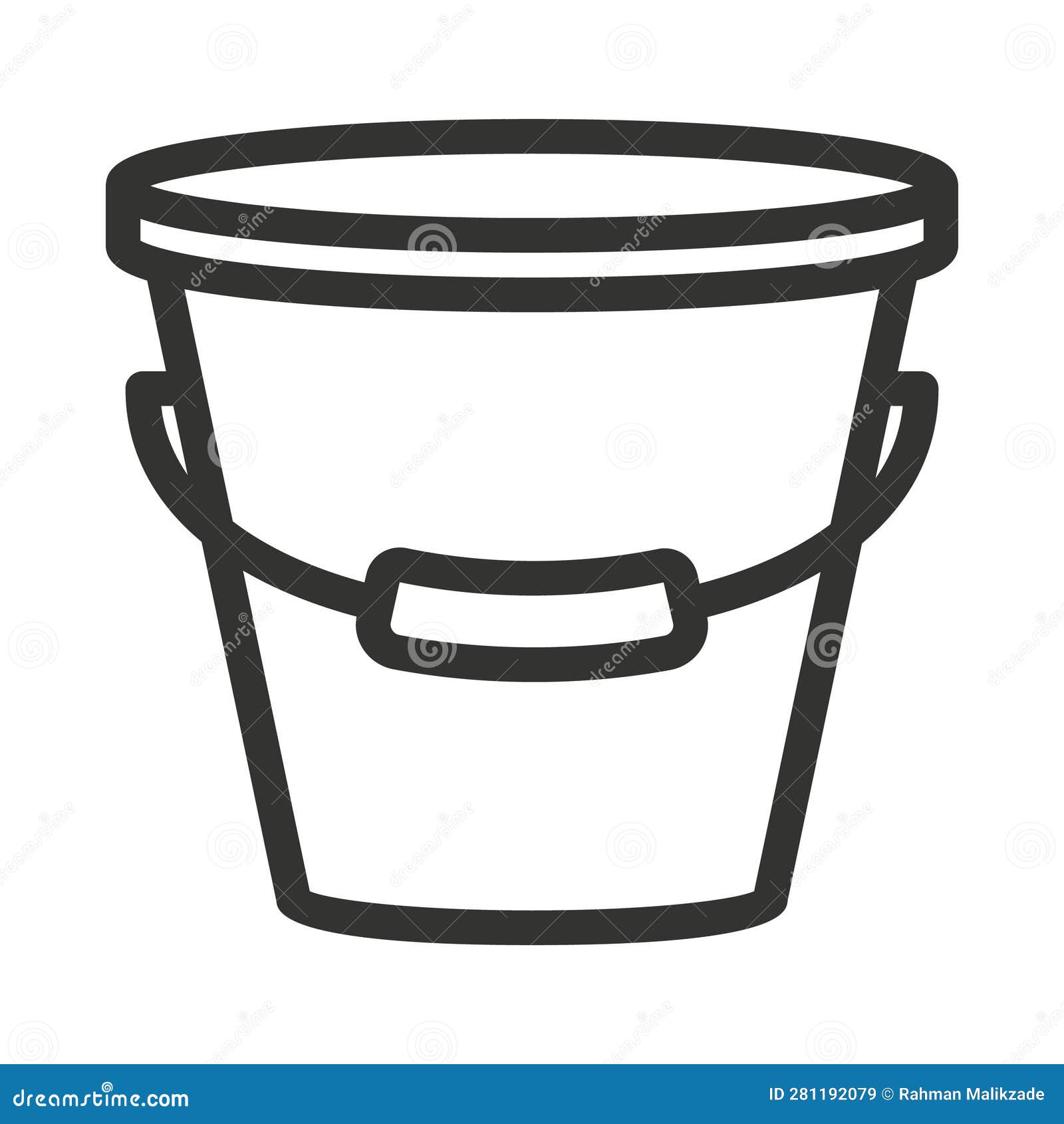 Bucket Linear Icon. Domestic Bucket Outline Vector Illustration Stock ...