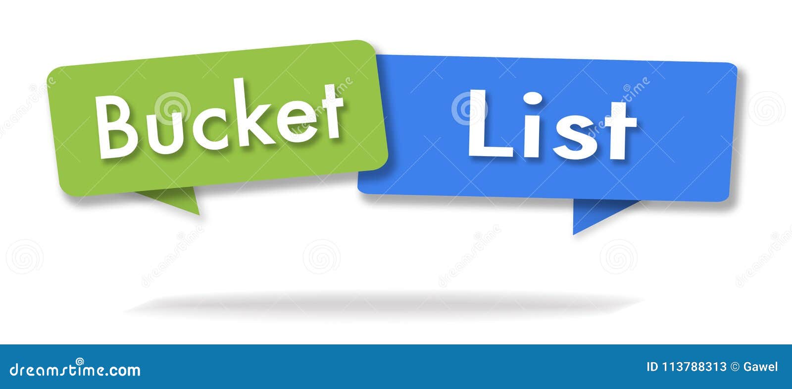 Bucket List Illustration in Two Colored Bubbles Stock Illustration ...