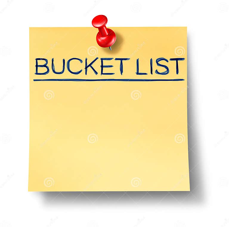 Bucket List Text Written on a Yellow Office Note Stock Illustration ...