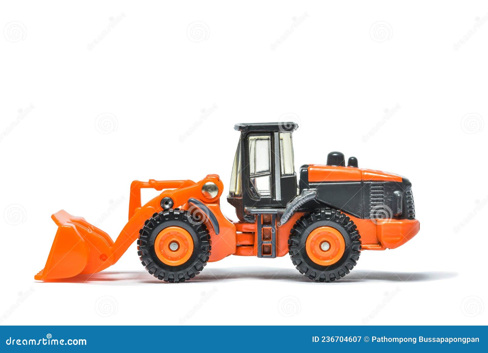 Bucket Loader Toy Car on White Background Stock Image - Image of ...