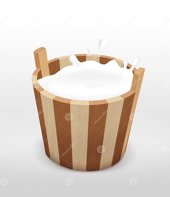 Bucket of milk. stock illustration. Illustration of milk - 4308671
