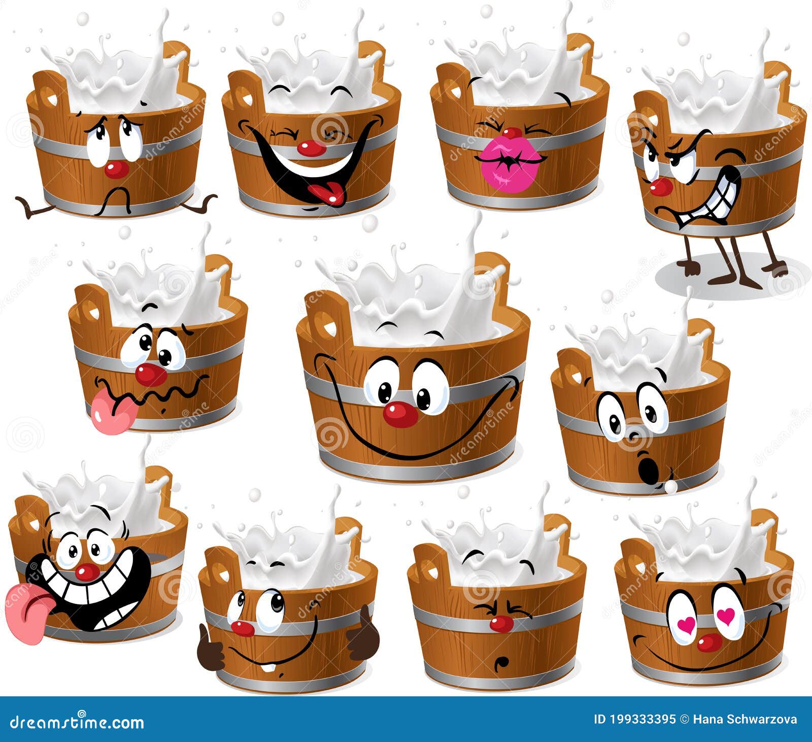 Bucket Of Milk Cartoon Vector Illustration Isolated Stock Vector Illustration Of White Milk