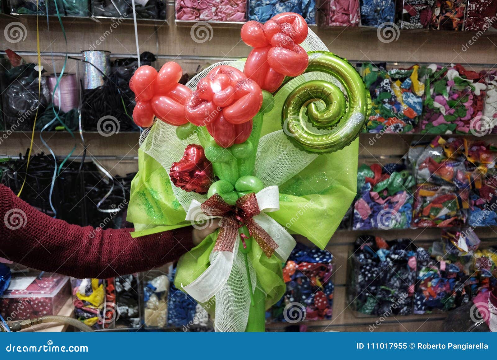 Bucket with Modeling Balloons Stock Image - Image of inflatable ...