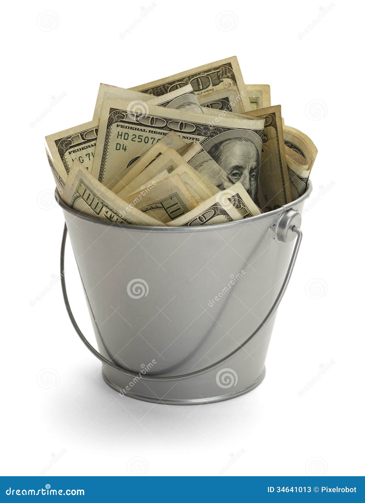 Bucket of Money stock image. Image of order, finance - 34641013